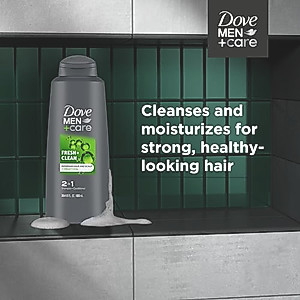 DOVE MEN + CARE Fortifying 2-in-1 Shampoo and Conditioner Fresh and Clean with Caffeine For Everyday Care Helps Strengthen and Nourish Hair 20.4 oz