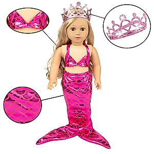 XFEYUE American 18 inch Doll Clothes and Accessories for 18 inch Doll, Mermaid Costumes and Various Styles of Doll Clothes for Child Birthday Gifts