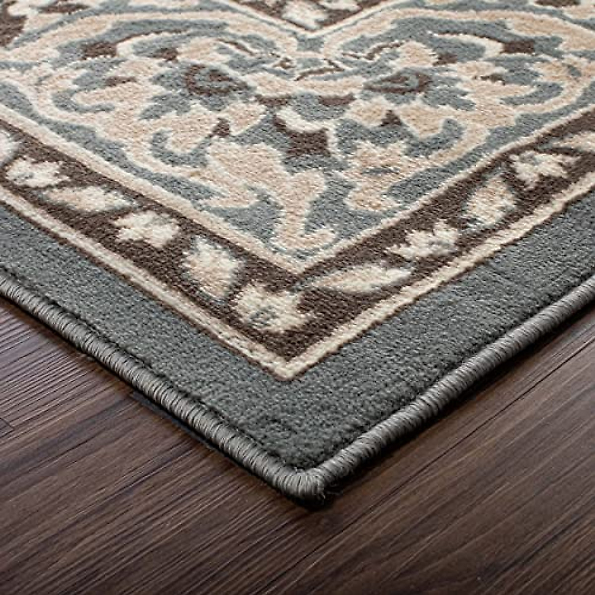 Superior Elegant Glendale Collection Area Rug, 8mm Pile Height with Jute Backing, Traditional Oriental Rug Design, Anti-Static, Water-Repellent Rugs - Grey, 8' x 10' Rug