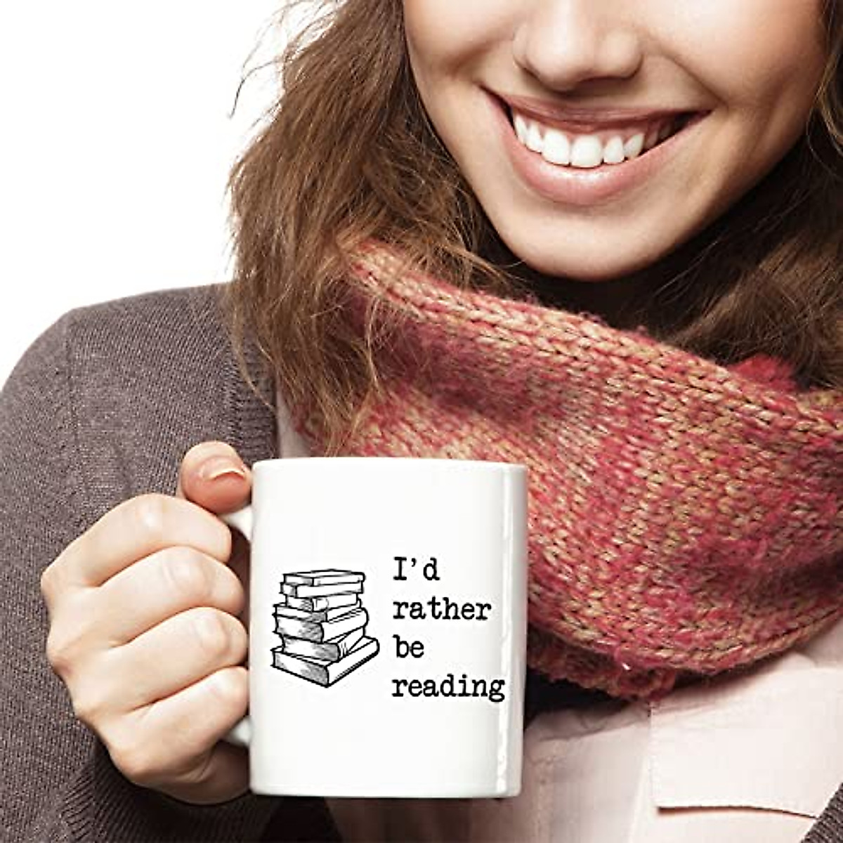 Book Lover Mug, I'd Rather Be Reading Mug, Bookish, Library, Reader, Mug For Teacher, Bookworm Coffee Mug Gift, Reading Bookaholic Teacup, Christmas or Birthday Gift