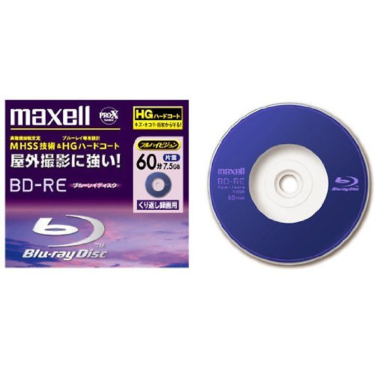 Maxel Mini Blu-Ray BD-RE Rewritable for Camcorder 60 min 7.5GB Pro X Series