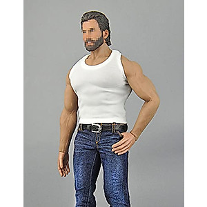 HiPlay 1/6 Scale Figure Doll Clothes, Suit, Shirt+Pants+Belt+Shoes Outfit Costume for 12 inch Male Action Figure Phicen/TBLeague M33 CM083(A:White)