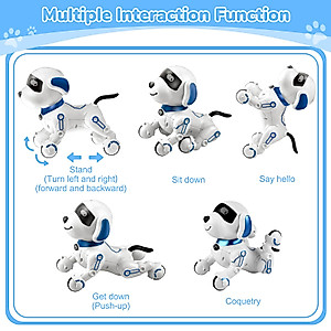 Britik Robot Dog Toys for Kids 8 9 10 11 12, Remote Control Dogs, Robot Dog for Kids 8-12, Pet Robotic, Electric Dog Toy, Robotic Dogs, Toys for 5 6 7 8 9 10 11 12 Years Old Boys Girls, Blue