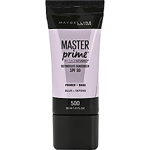 Maybelline New York Facestudio Master Prime Primer Makeup, Blur+ Defend, 1 Fl Oz (1 Count)