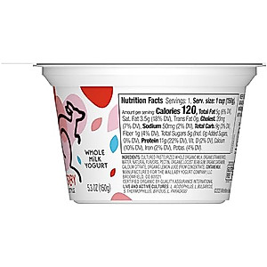 Wallaby Organic Aussie Greek Yogurt, No Sugar Added, Strawberry, 5.3 oz. USDA Organic