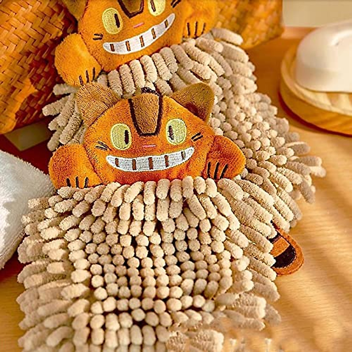 2Pcs Hand Towels for Bathroom Kitchen,Cute Cat Quick-Dry Hanging Hand Towels Decorative for Bathroom Face Towels,