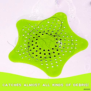 3Pcs Starfish Rubber Sink Strainers - Drain Hair Catcher - Kitchen Sink Strainer Stopper Silicone Drain Cover - Tub Drain Hair Catcher, Bathroom Sink Drain Strainer for Sink, Bathtub Strainer