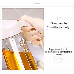 Hweryho Dispenser, Auto Flip Cap 630ml Leakproof Olive Oil Bottle for Kitchen, Oil Sprayer for Cooking, Easy Refill & Cleaning Non-Drip Spout, Non-Slip Handle, Oil Sprayer for Cooking (1 PACK)