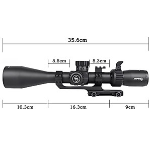 Sniper ZT4.5-18X44FFP Rifle Scope 30mm Tube Glass Etched Reticle Red Green Illuminated Includes Scope Rings