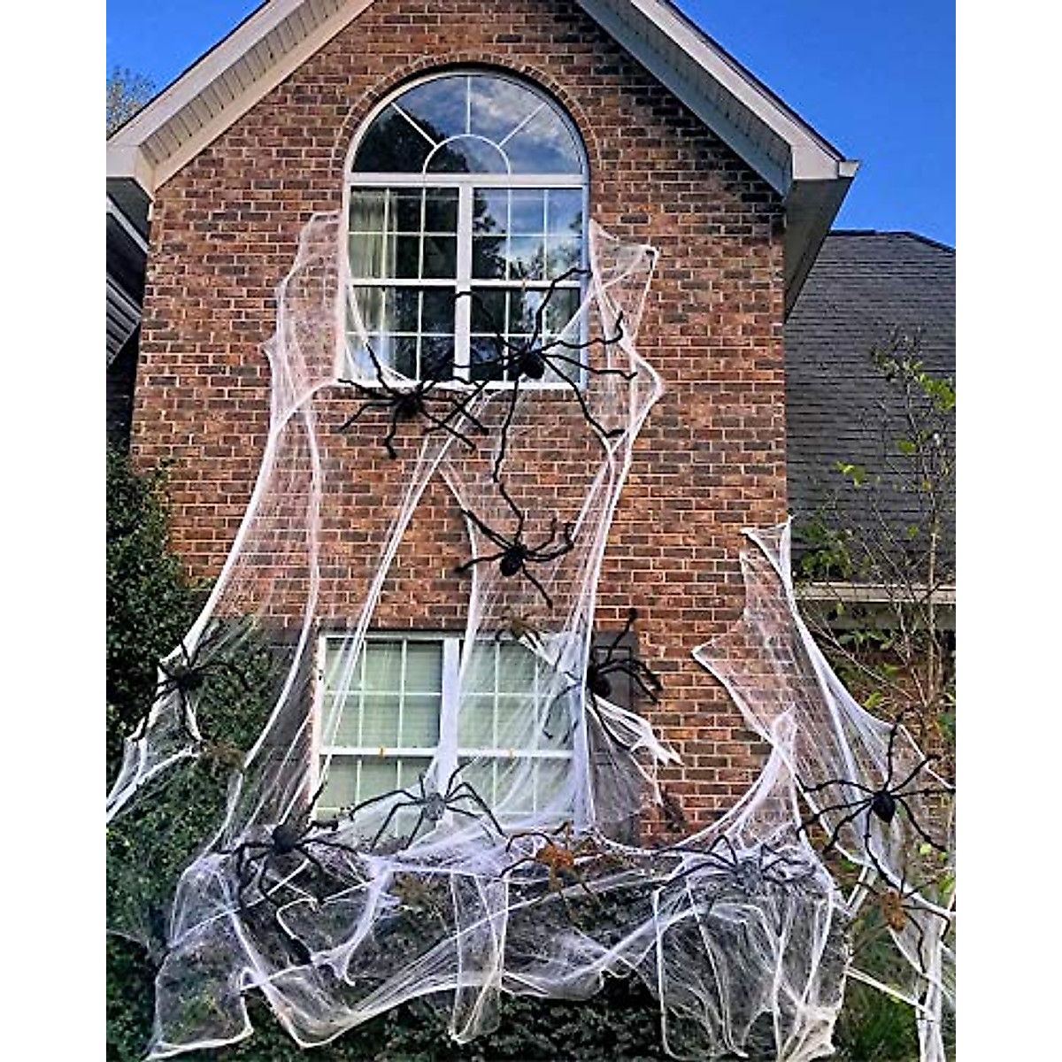 600sqft Halloween Stretch Spider Webs Indoor & Outdoor Spooky Spider Webbing with 56 Fake Spiders for Halloween Decorations