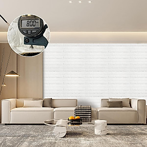 Arthome Brick Wall Panels 116 Sq.Feet Coverage,Peel and Stick 3D Wallpaper,Self Adhesive Waterproof Foam Brick for Living Room,Bedroom,Laundry,Kitchen,Fireplace,TV Wall Decoration (White 20 Pack)