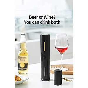 Hisip Electric Wine Opener, Battery Wine Bottle Opener Contains Beer Opener Wine Gift Set Automatic Corkscrew Electric Potable for Home Bar