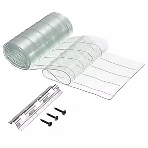 PATIKIL 6.8' x 7.5" Plastic Vinyl Strip Curtain, Clear PVC Freezer Curtain with Mounting Bracket for Walk-in Freezer Coolers Door Warehouse, Transparent