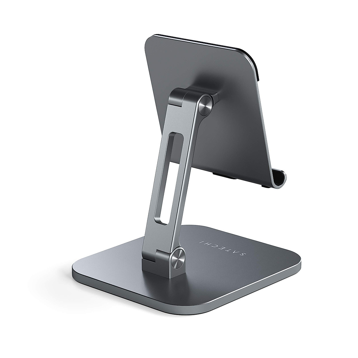 Satechi Aluminum Desktop Stand - Adjustable Tablet Mount with Protective Grips - Compatible with All iPad and Tablet Models, iPad Pro M2/ M1, iPad Air M1, iPad Mini, iPhone 16/15/14/13/12 and More