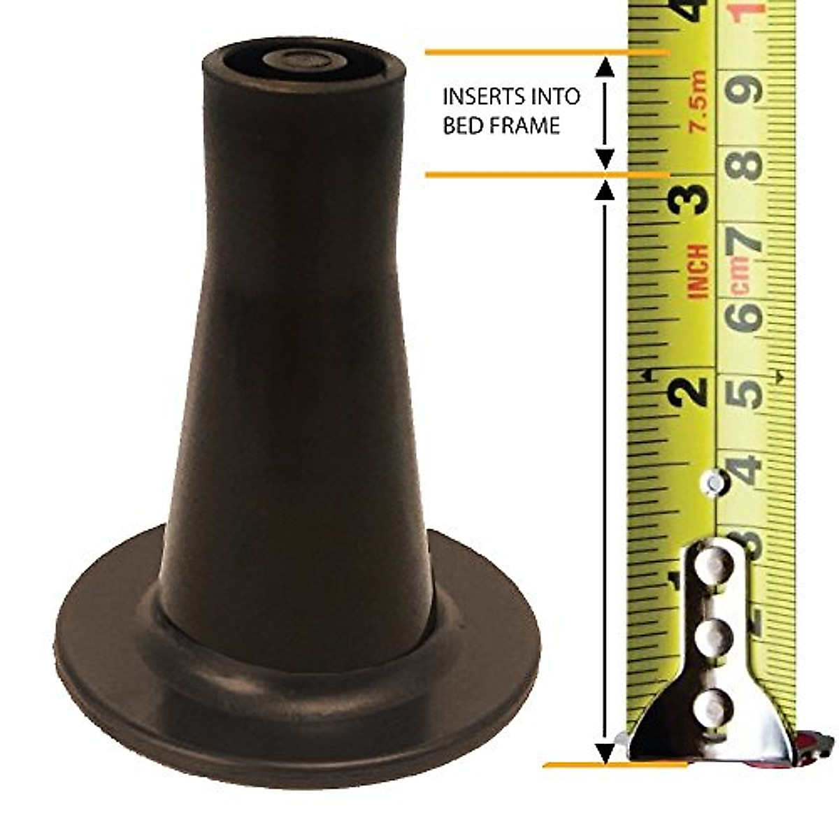 Home Paradise Bed Frame Feet Replacement | Tall Sturdy Cone Shaped Legs | Protect Your Floor by Changing Your Bed Wheels with These Bed Frame Glide | Dark Brown (4)