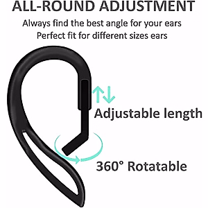 BLLQ 2 Pairs Ear Hooks Compatible with AirPods 3rd Generation [Multi-Dimensional Adjustable] Anti-Slip Ear Fins Accessories Compatible with AirPods Pro AirPods 3 2 1 Gen,Black/White