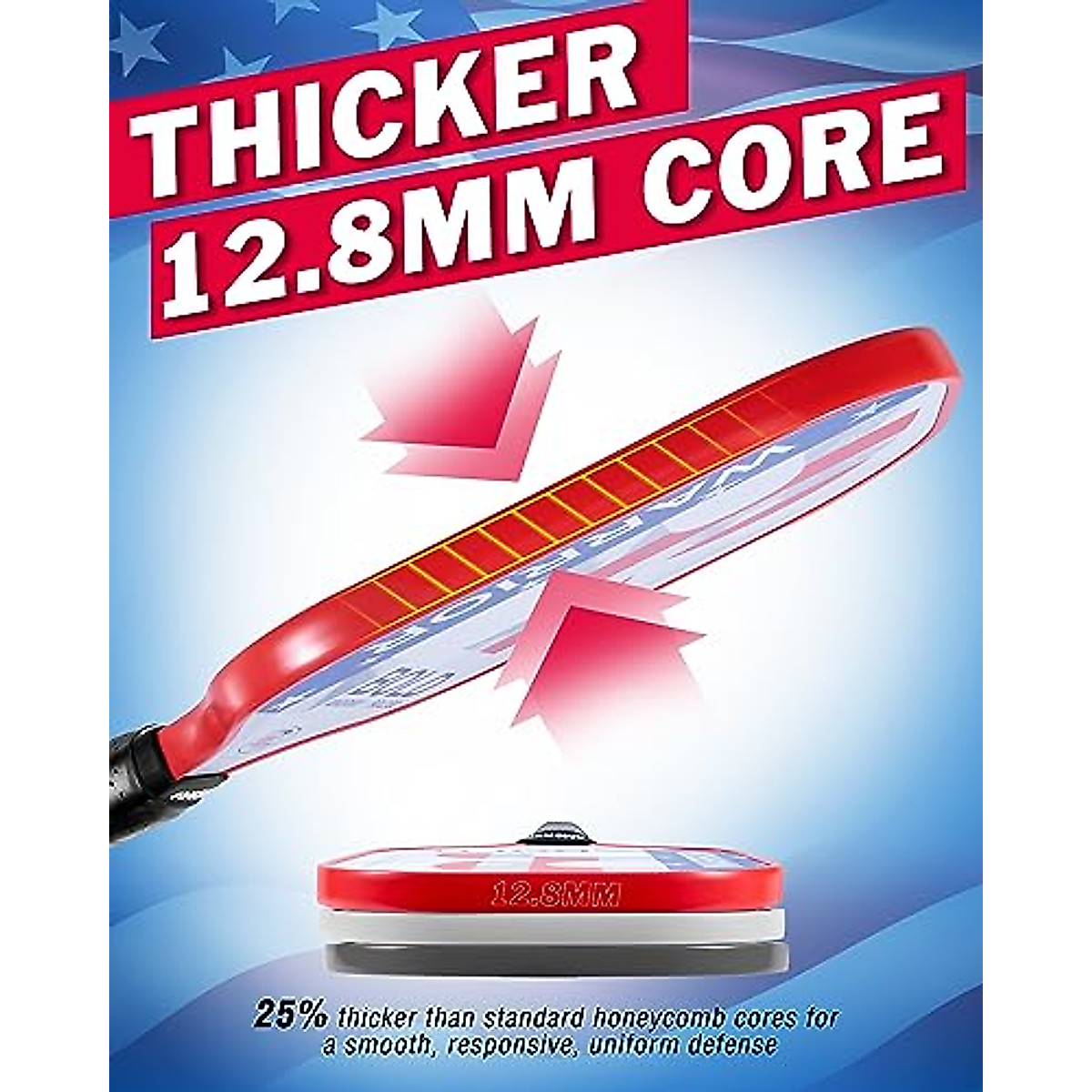 Pickleball Paddles, Pickleball Set, USAPA Approved Multilayer Fiberglass and Carbon Face, 25% Thicker Polypropylene Core Pickleball Rackets Set, Lightweight Pickleball Paddles Set of 2 &4 Balls & Bag