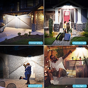 Bebrant Solar Lights Outdoor, 265 LED Solar Motion Sensor Security Lights IP65 Waterproof Solar Flood Lights 360° Adjustable Double-Head Spotlights for Front Door Garden Yard (2 Pack)