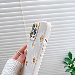 White Sunflower Cute Flower Phone Case for Apple iPhone 13 Pro Max 6.7 inch Smooth Silicone Soft Cover for iPhone 13ProMax 6.7"