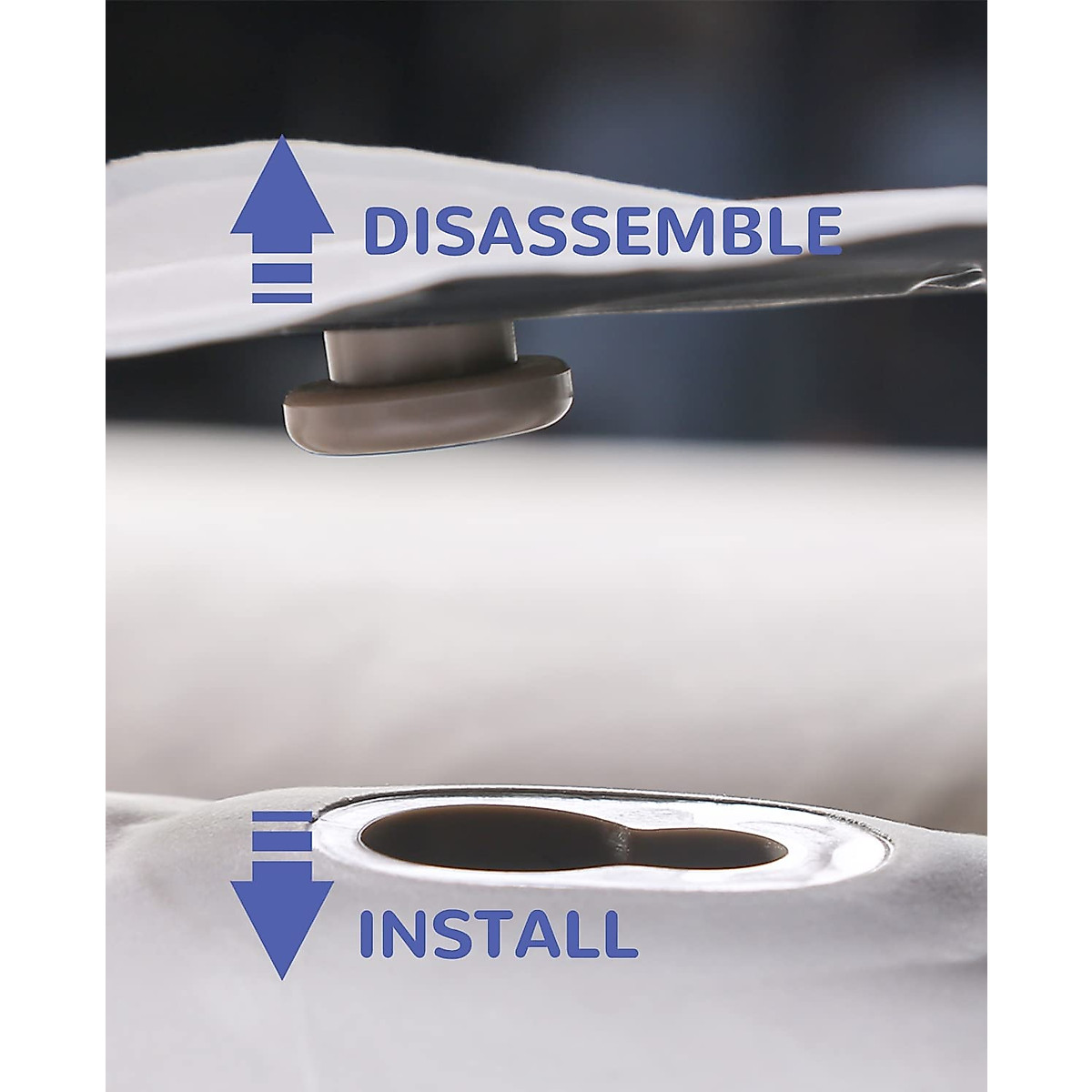 JEAOUIA Queen Air Mattress for Tents Camping - 9" Raised Portable Double Inflatable Couch with Soft Backrest Patch Kit - Blow Up Bed for Car Travel/Overnight Outdoors/Family Leisure