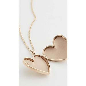 Zoe Chicco Women's 14k Gold Heart Locket Necklace, Yellow, One Size