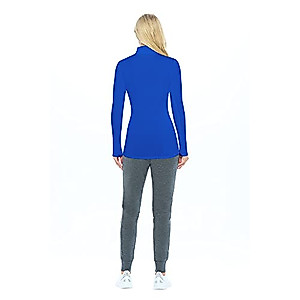 Natural Uniforms Women's Long Sleeve Mock Turtle-Neck T-Shirt Under Scrub (True Royal Blue, X-Large)