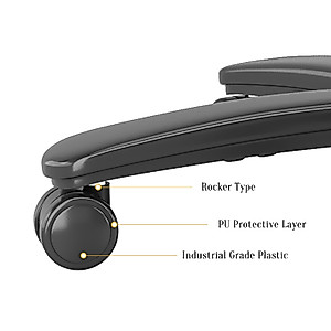 Executive Desk Chair, Sucrever Big and Tall Home Office Chairs for Heavy People 400lbs Wide Seat, High Back Large Executive Office Chair with Adjustable Flip up Arms, Black Leather Computer Desk Chair