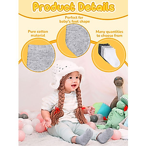 Jecery 60 Pairs Baby Socks Low Cut Stretch Cotton Ankle Socks Unisex Baby Socks Infant Socks for Newborn Toddler Boys Girls 0-6 Months Baby Socks