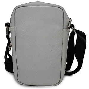 Buckle Down Looney Tunes Bag, Crossbody, with Looney Tunes Bugs Bunny Winking Face, Gray, Vegan Leather