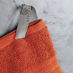 SUPERIOR Long Staple Combed Cotton 8-Piece Solid Towel Set, Washcloths 13” x 13”, Hand Towels 16” x 30”, Bath Towels 27” x 54”, Sandstone