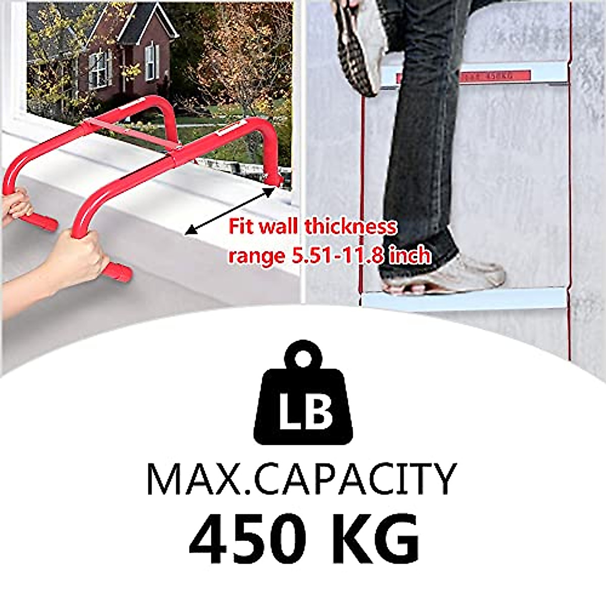 LUISLADDERS Fire Escape Ladder 2 Story with Anti-Skid Rungs Portable Emergency Escape Ladder, Easy to Deploy Store 15- Feet