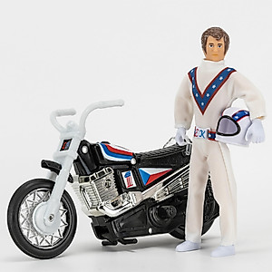 Evel Knievel Stunt Cycle - The Amazing Wind Up and Go Action Toy Launcher for Ultimate Jumps, Crashes, Flips and More - 8 Inch Bike Jumps Anywhere from 3 to 10 Feet - Original 1970's