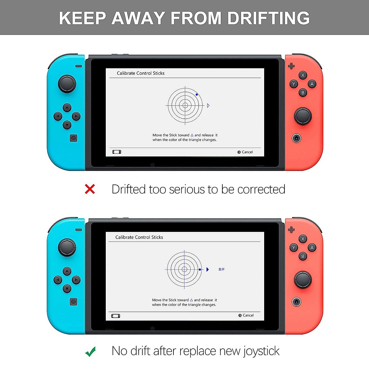 Joycon Joystick Replacement,Joycon Repair Kit,VGBUS Repair Joystick Replacement Tool Kit for Switch lite and Nintendo Joycon Controller- Not Include Tool Kit(2PACK)