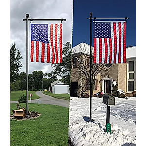 Koutemie 10FT Garden Flag Pole Stand with 5 Prong Base for 3x5 American flags, Adjustable Heavy Duty Outdoor Flagpole Holder Kit for Yard Decoration, 1 Pack