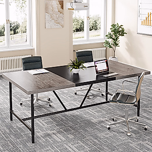 LITTLE TREE 6FT Conference Table 70.8L x 31.5W inch Meeting Table Conference Room Tables Modern Rectangular Seminar Training Table for Office, Grey