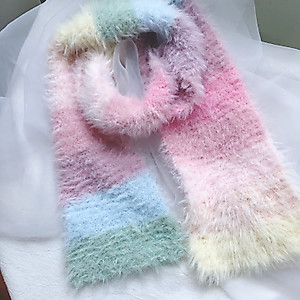 50G Imitation Plush Mink Cashmere Yarn Candy Color Soft Dyed Hand Knitting Cotton Blend Yarn for DIY Sweater Doll Supplies (Color : Light Purple)