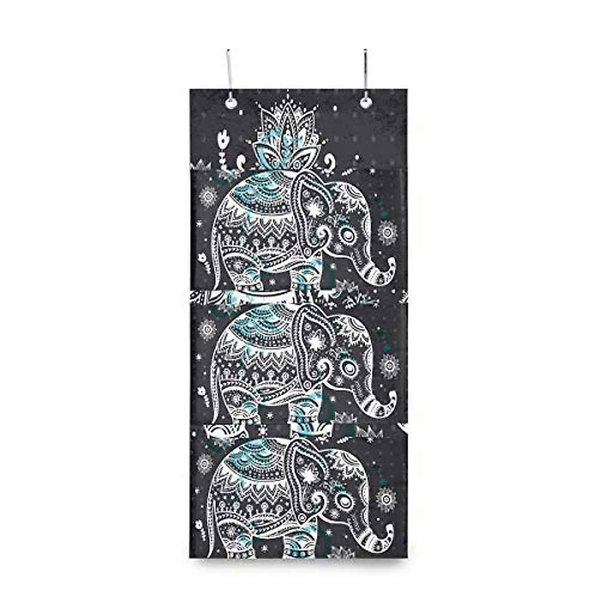 WELLDAY Hanging Storage Bag Elephant Dots Wall Door Closet 4 Pockets Organizer