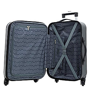 Travelers Club Chicago Hardside Expandable Spinner Luggages, Black, 5 Piece Set