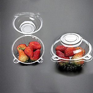 Leoyoubei 100 pieces BPA Free Clear Plastic Single Individual Cupcake Boxes,Muffin Dome Holders Cases Boxes Cups Pods,Clamshell Container Cupcake Holders,Great for Parties or Cake/Muffin Sales