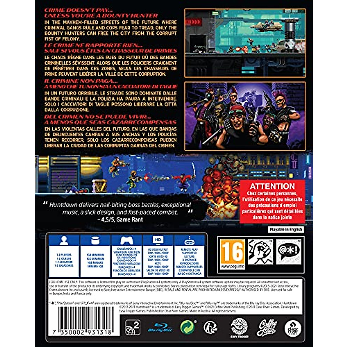 Huntdown (Playstation 4) (PS4)