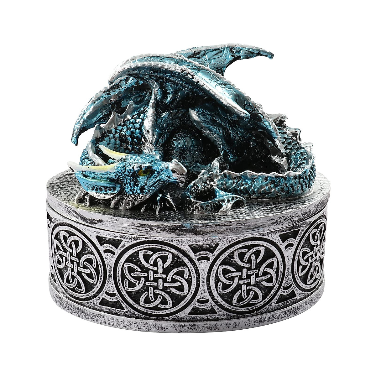 DDFE Unique New Dragon Pattern DND Dice Gift Storage Box,Great DND Gifts Giftware Box,Dungeons and Dragons RPG MTG Table Games D&D Pathfinder Shadowrun,DND Accessories Essentials Kit(Blue)