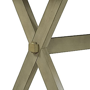 Harper & Bright Designs 4-Piece Wood Dining Table Set, Farmhouse Rustic Kitchen Dining Table with 2 Upholstered X-Back Chairs and Bench, Gray Green