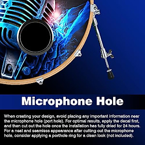 Custom Bass Drum Decal for Drum Head - Your Logo, Drum Stickers and Decals, Custom Decals, Drum Kit Wrap Skin, Easy Apply & Remove for DIY or Professional Bands, Made in USA