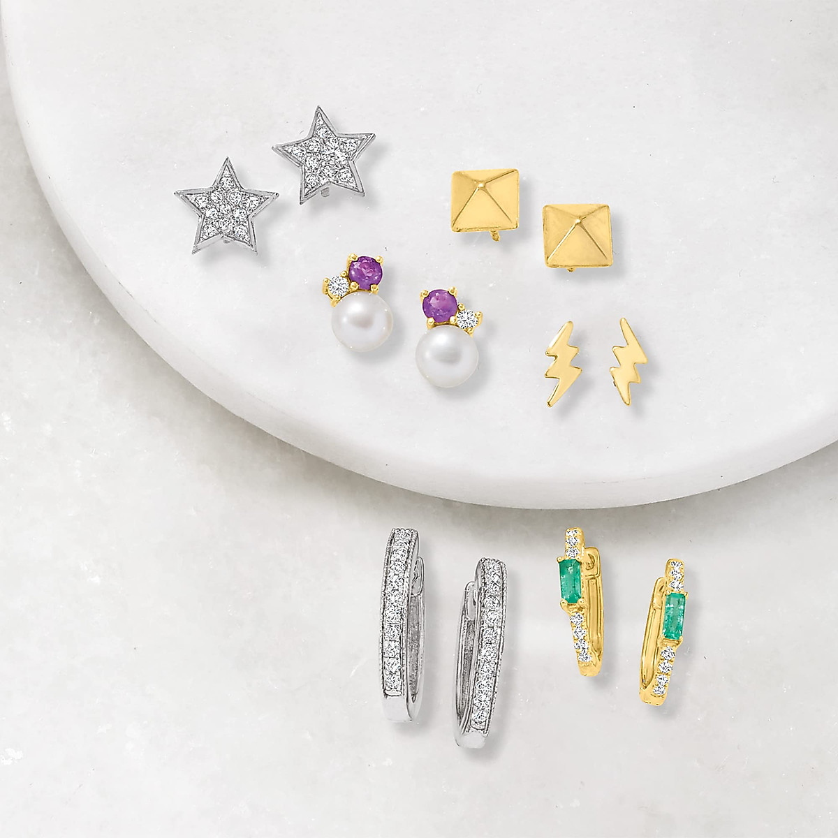 RS Pure by Ross-Simons 0.20 ct. t.w. Diamond Star Stud Earrings in Sterling Silver