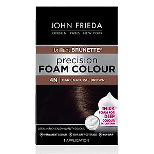 John Frieda Precision Foam Colour Brilliant Brunette (Dark Natural Brown) 4N 1 Each (Pack of 4)