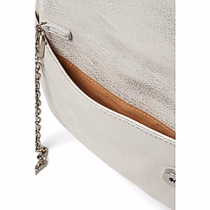 HOBO Jessa Convertible Clutch For Women - Premium Leather Construction With Zipper Flap Closure, Chic and Beautiful Clutch Silver One Size One Size