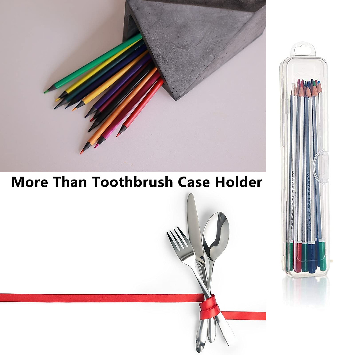 6 Pack Travel Toothbrush Case Holder, Portable Clear Toothbrush and Toothpaste Storage Container for Travel, Home, Business, Camping, School, Breathable Toothbrush Storage Box Cover