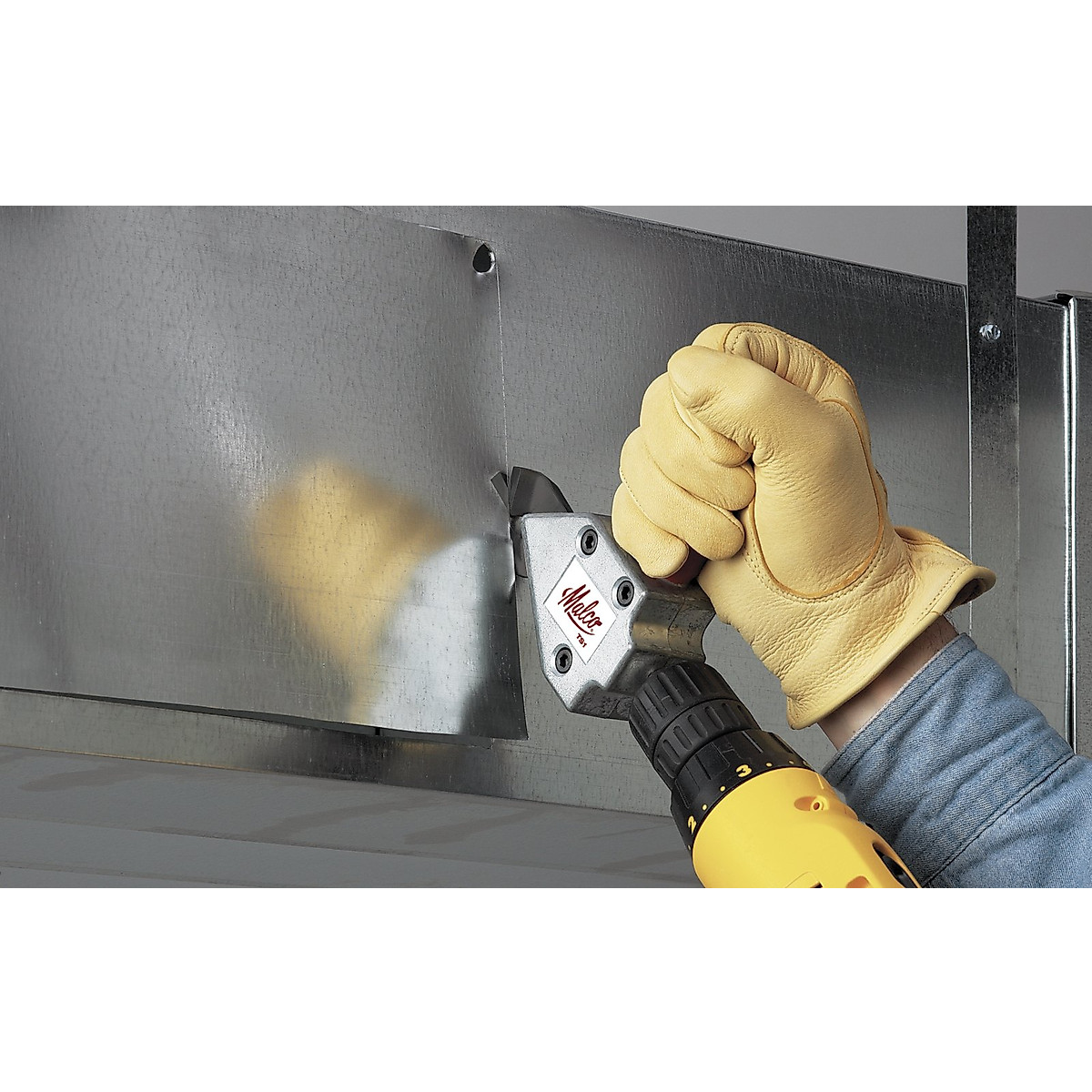 Malco C5A2 Impact Power Assisted Crimper & TS1 Turbo Shear 20 Gauge Capacity Sheet Metal Cutting Attachment