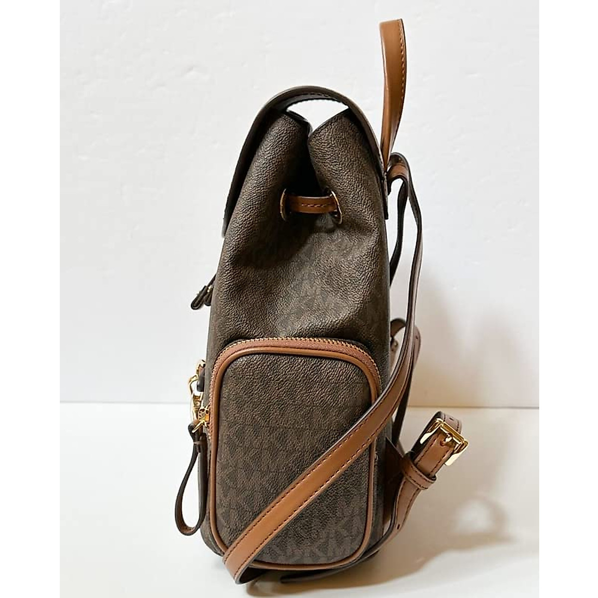 Michael Kors Jet Set Medium Womens Pebbled Leather Backpack (Brown)