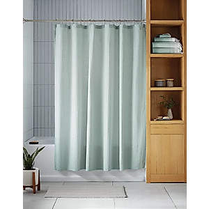 Bed & Bath Heaven 72-Inch x 72-Inch Waffle Fabric Shower Curtain in Sky Green